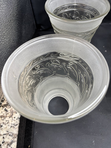 4 Vintage Frosted &Cleat Bell Globe Shade Lamp Chandelier Light Cover ...