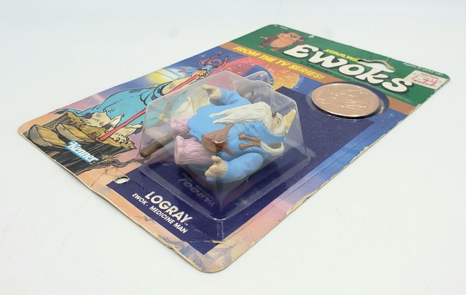 Vintage 1985 Kenner Star Wars Ewoks TV Series Logray Figure w/ Coin ...