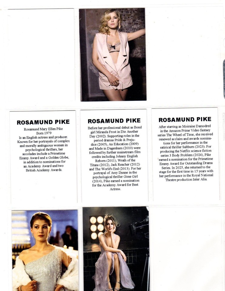 ROSAMUND PIKE CUSTOM TRADING CARD 6 CARDS SET | eBay