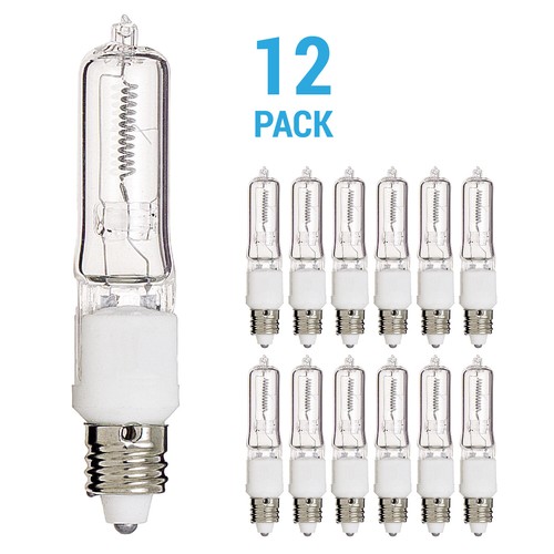 12 Pack S3157 75Q/CL/MC Bulb 75W 120V T4 Mini Candelabra E11 Clear ...