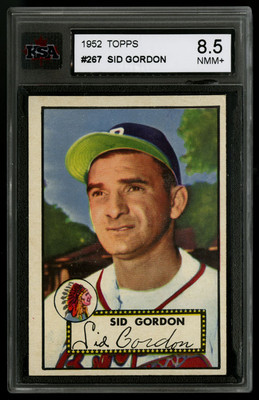 1952 TOPPS BASEBALL ~ #267 ~ SID GORDON ~ BOSTON BRAVES ~ KSA 8.5 NM ...