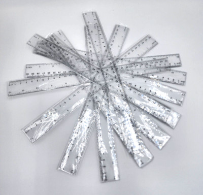 Clear Plastic Straight Rulers Measuring Ruler 12" One Dozen School ...