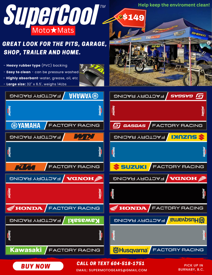 SuperCool GasGas Factory Racing Moto Mats - Rubber Type PVC | eBay