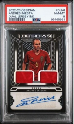 ANDRES INIESTA 2022-23 Panini Obsidian Dual Autograph Jersey RELICS ...