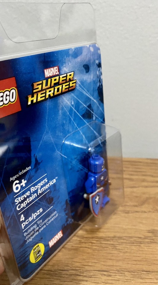 Lego Marvel CAPTAIN AMERICA STEVE ROGERS Minifigure 2016 SDCC SD Comic ...