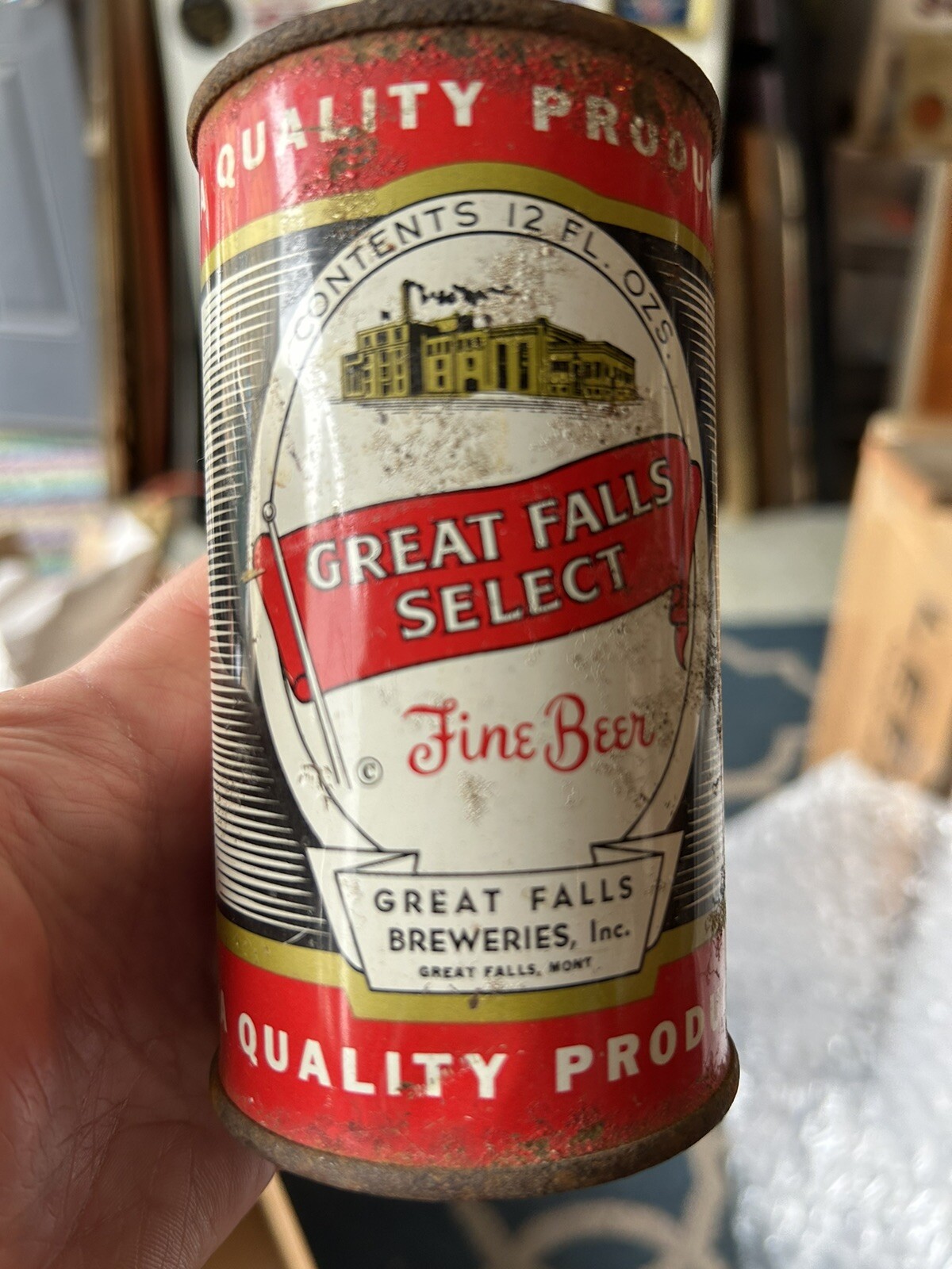 Great Falls Select Fine Beer Flat Top Beer Can Bar Mancave Advertising ...