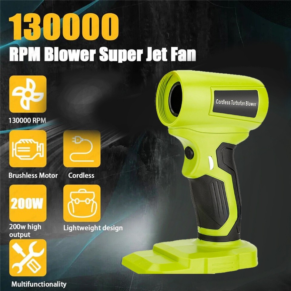 210W Cordless Handheld Jet Blower Portable Violent Turbo Fan for Ryobi ...
