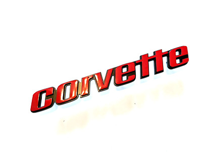 1x 1976 Late - 1979 Corvette Rear Bumper Emblems Badges C3 Gloss Red ...