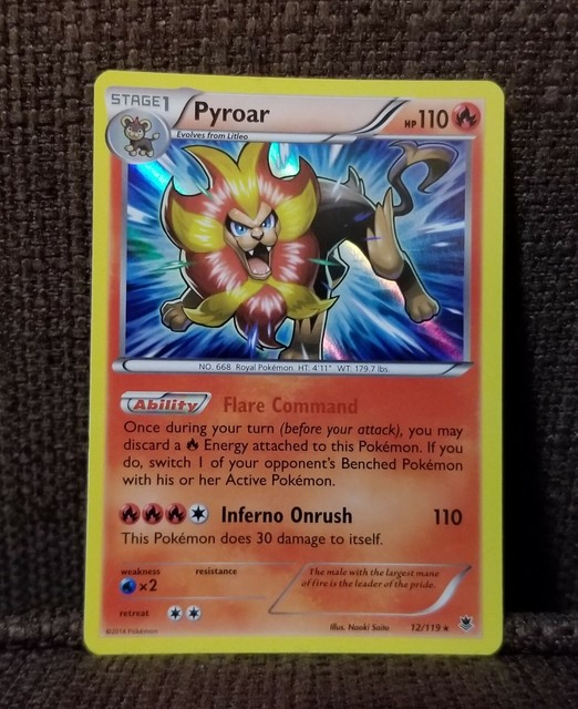 Pyroar Pokemon TCG Phantom Forces Hologram Holofoil Holo Foil Card #12/ ...
