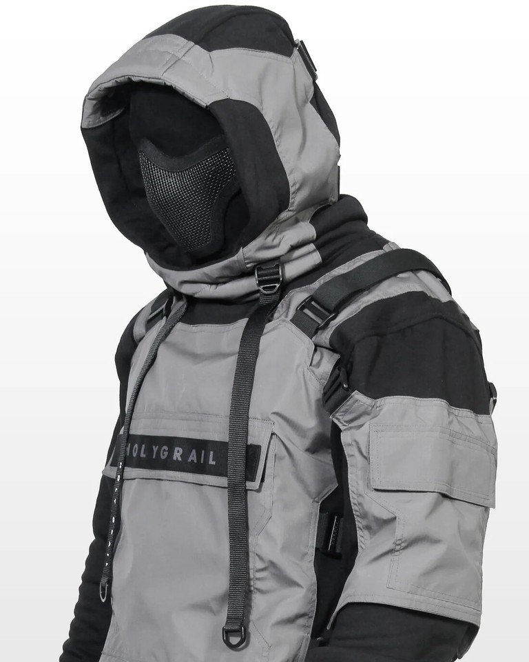 Men's Techwear Gray Jacket Vest fleece Pullover Hoodie TAC-BHV.02/GREY ...