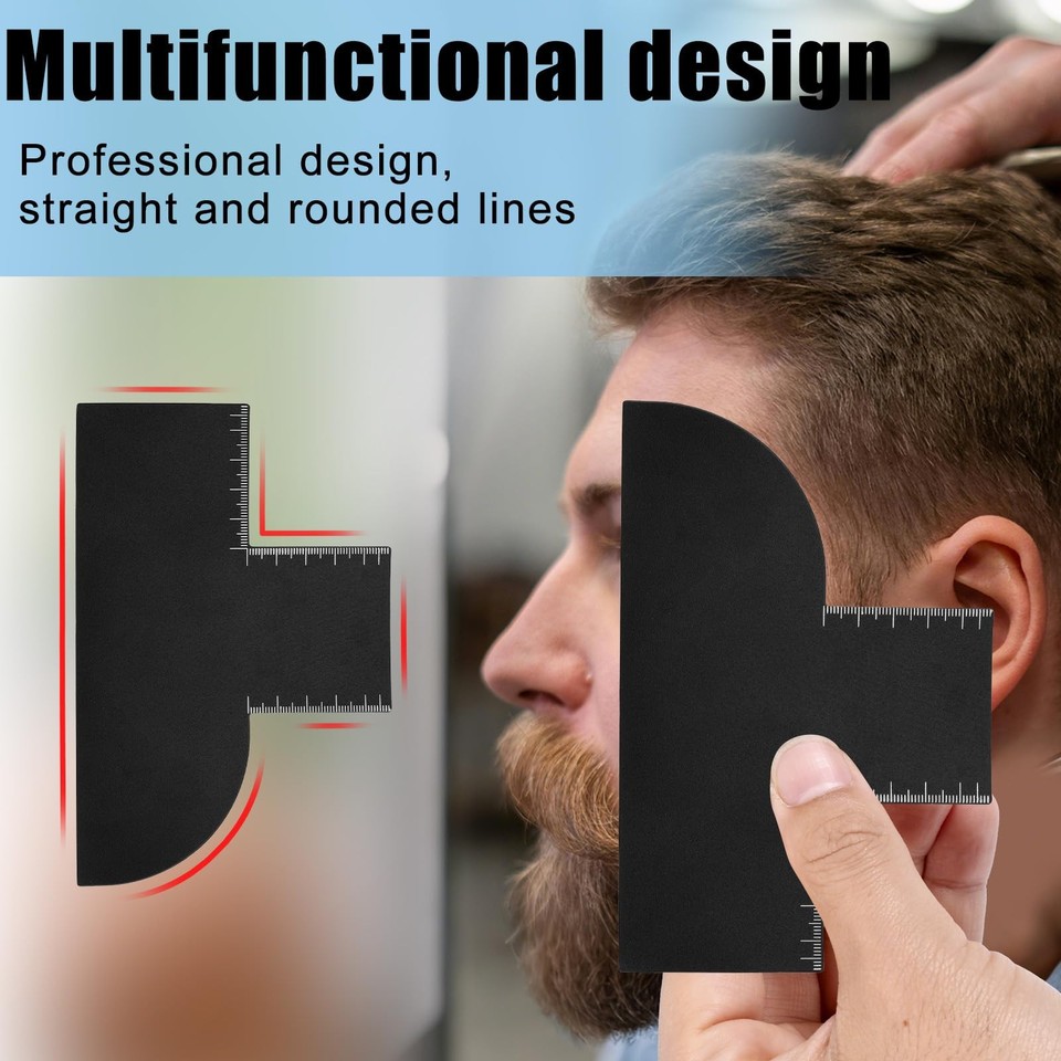 2pcs Barber Enhancement Cards Black Plastic Easy to Clean Hairline ...