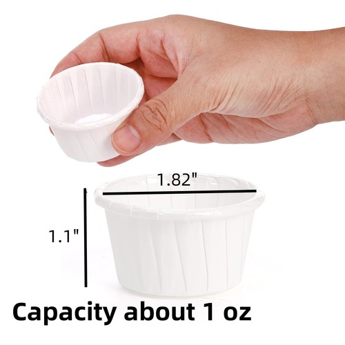 800 PCS Paper Souffle Portion Cups, 1 oz Disposable Sample Cups for ...