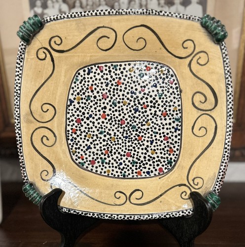 GAIL KENDALL 2001 Signed Hand Painted Ceramics Earthenware Glazed Plate ...