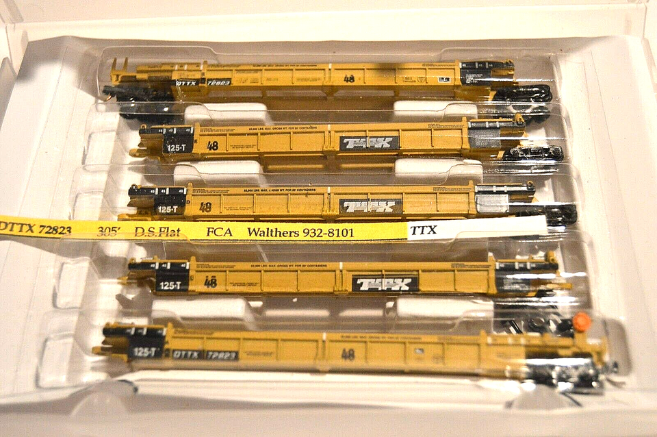 WALTERS 932-8104 BURLINGTON NORTHERN 5-UNIT DOUBLE STACK CARS N SACLE | eBay