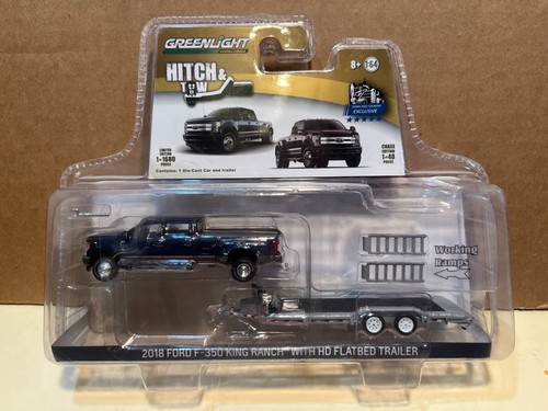 1/64 GREENLIGHT HITCH & TOW 2018 FORD F-350 KING RANCH DUALLY HD ...