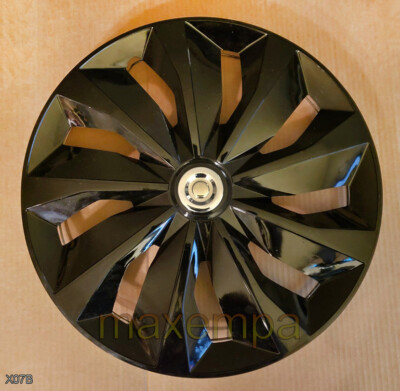 Set of 4 Black Gloss 9-Spoke Hubcaps Wheel Covers for 15in Steel Rims ...