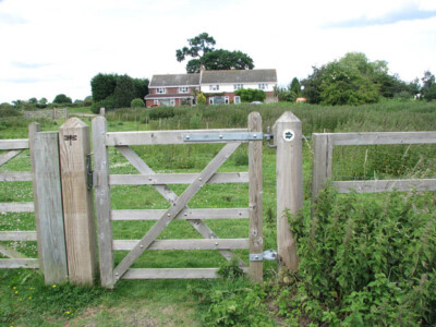 Photo 6x4 Gate on footpath Chedgrave This footpath turns off the ...