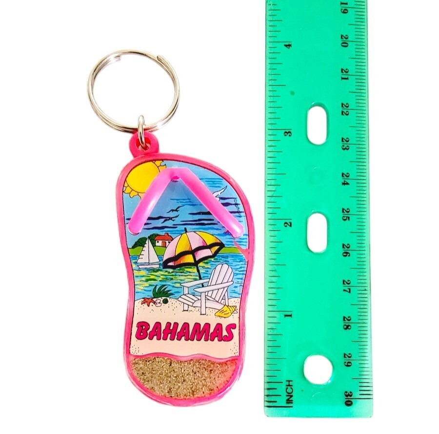 Bahamas Sand Flip Flop Keychain Plastic Beach Sandal Island Souvenir ...