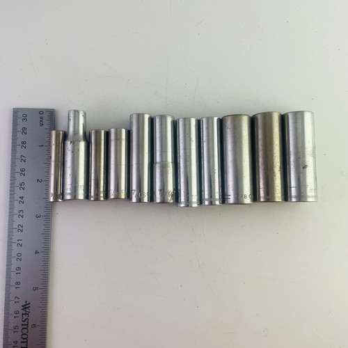 Vtg Craftsman Deep Sockets 11pc Mix Lot V G G1 EE =V= S-AC SAE Metric 1 ...