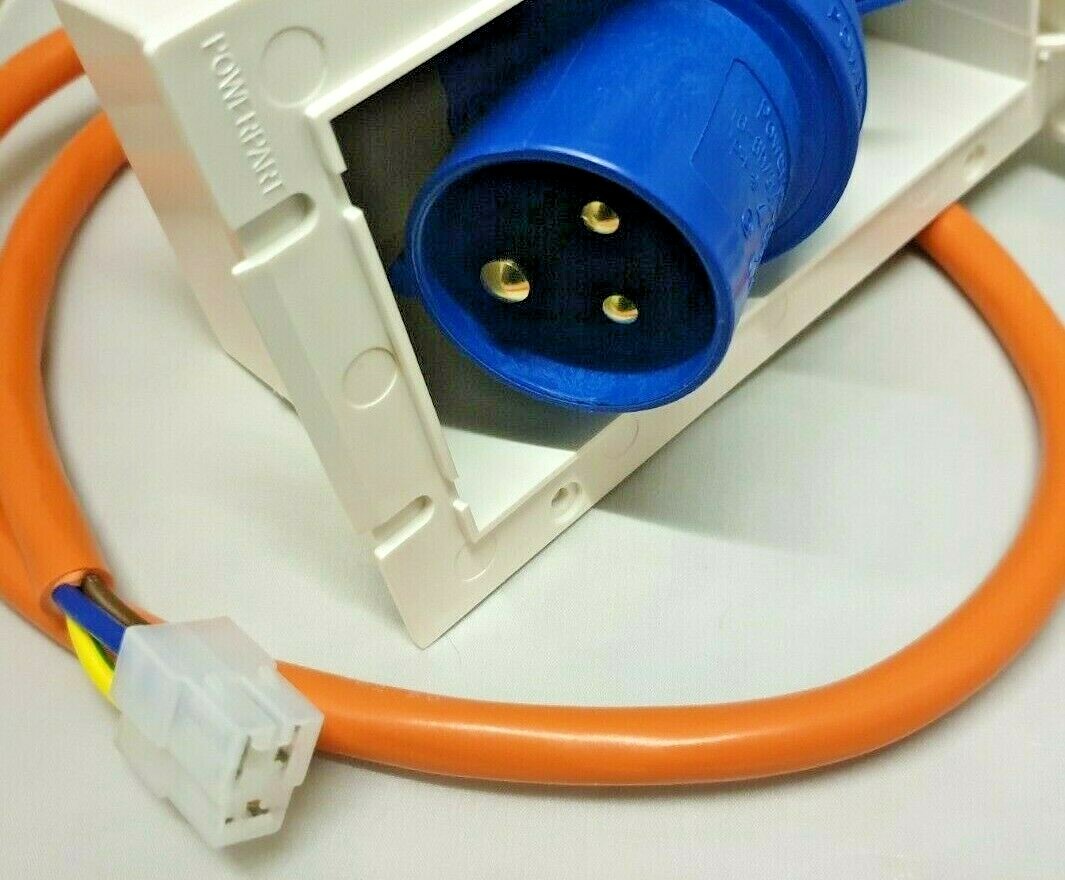 Caravan Mains Inlet 240 VOLT TND Rectangular Inlet Flush Fitting WHITE ...