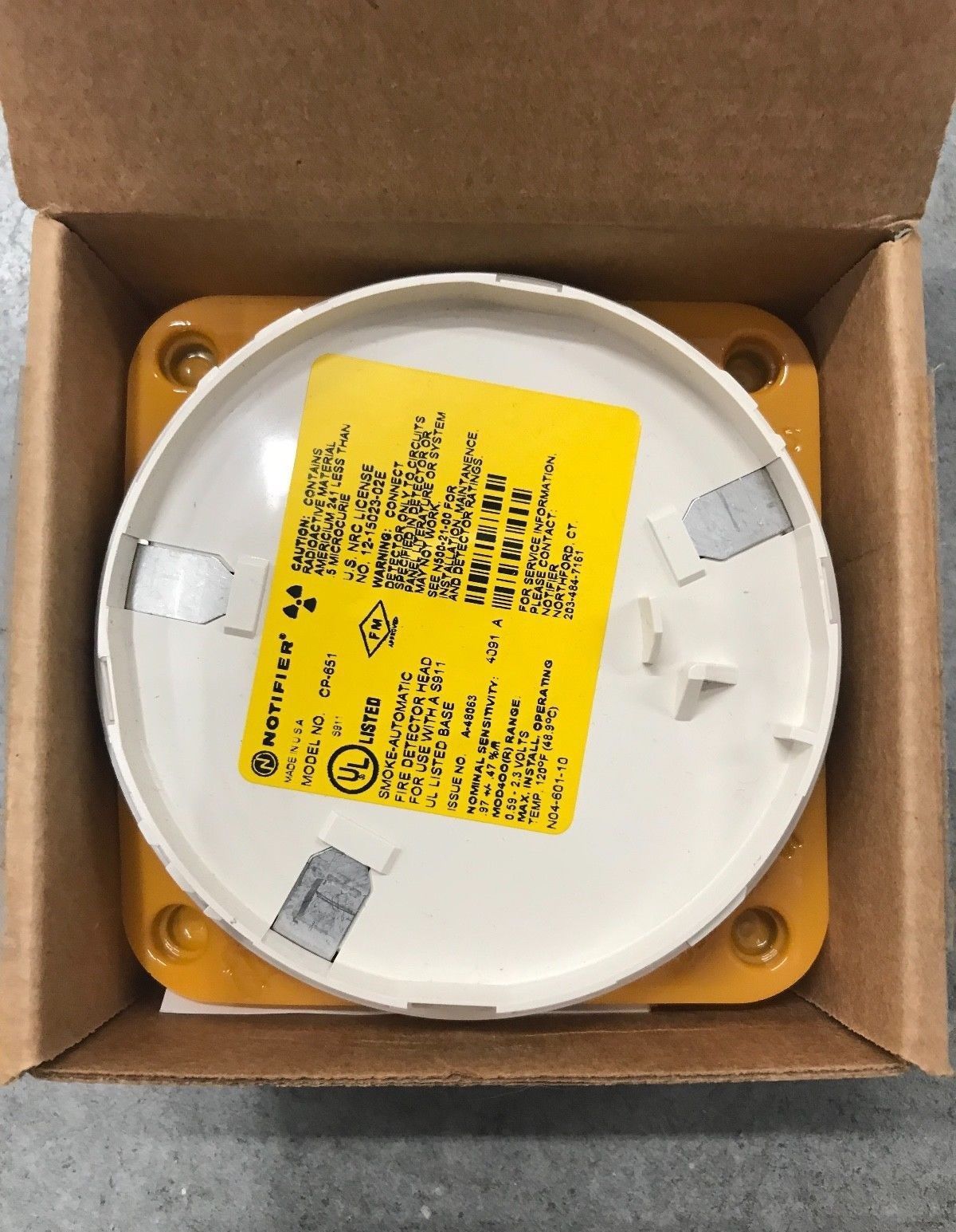 NEW NOTIFIER CP-651 CONVENTIONAL ION DETECTOR (1 AVAILABLE!) NEW | eBay