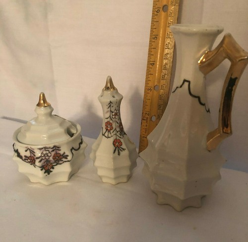Ceramic 3 pc. Cruet/Condiment Set Salt Cellar/Pepper Shaker | eBay