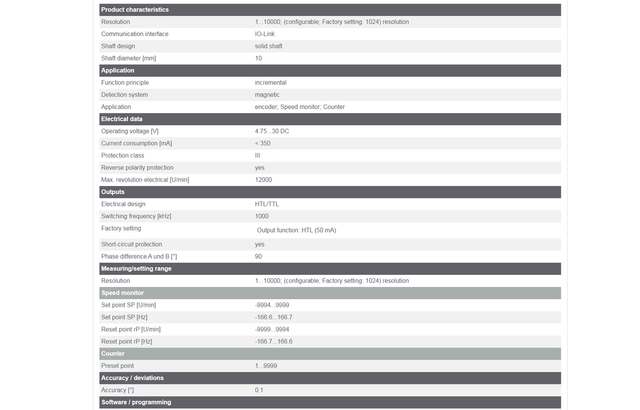 ifm RVP510 Incremental Encoder with Solid Shaft and Display for sale ...