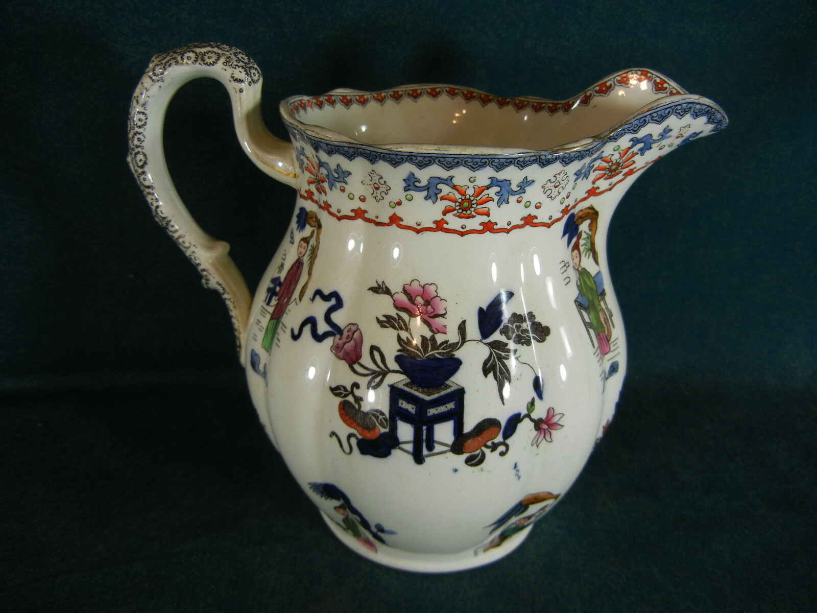 Copeland Spode Bowpot Pattern Asian Figures 7" Pitcher | eBay UK
