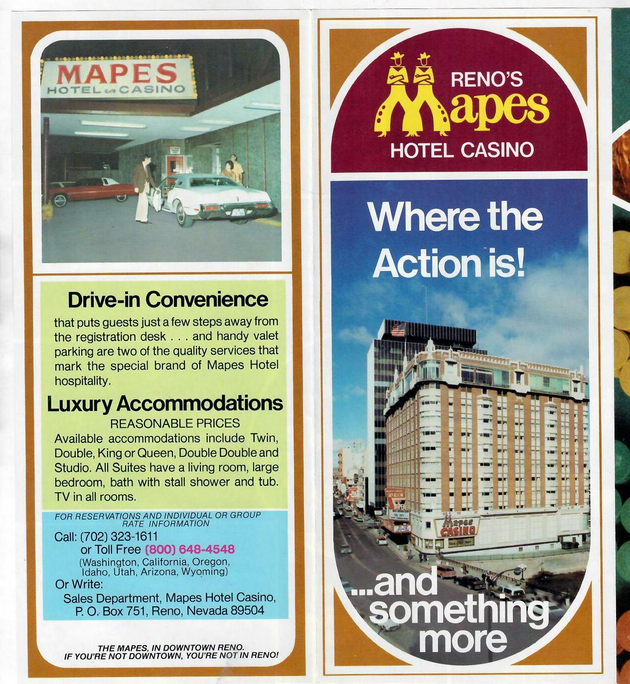 Lot 2 1970s Mapes Hotel Casino Brochure Postcard Reno Nevada Vintage ...