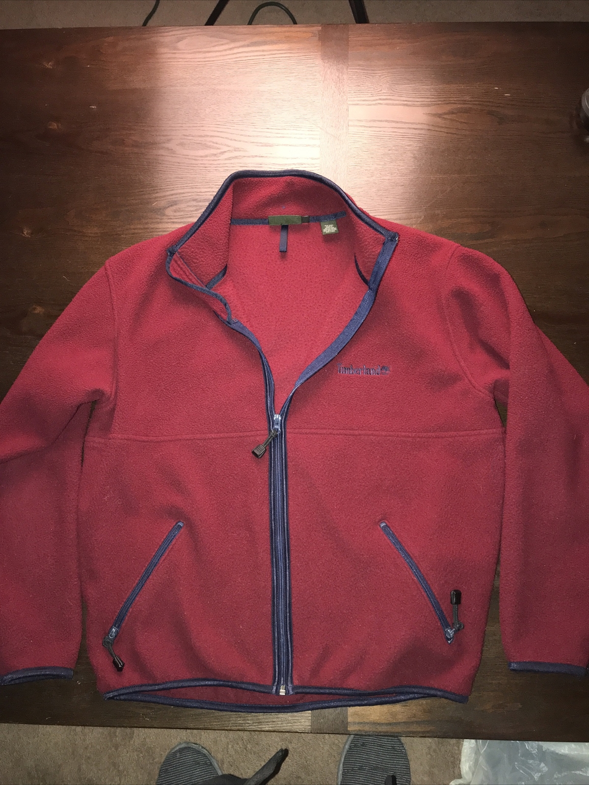 Timberland Maroon Red Fleece Full Zip Up Jacket Size Men’s Medium | eBay