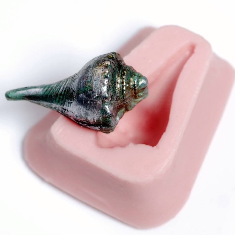 Conch Seashell Silicone Mold - Fondant Chocolate Candy Polymer Clay ...
