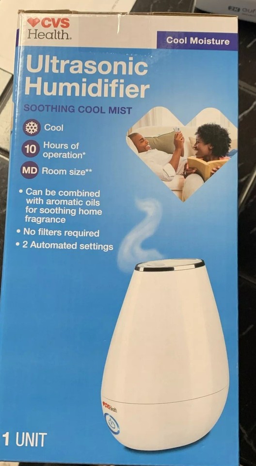 Ultrasonic Cool Mist Humidifier No Filters Required White CVS Health | eBay