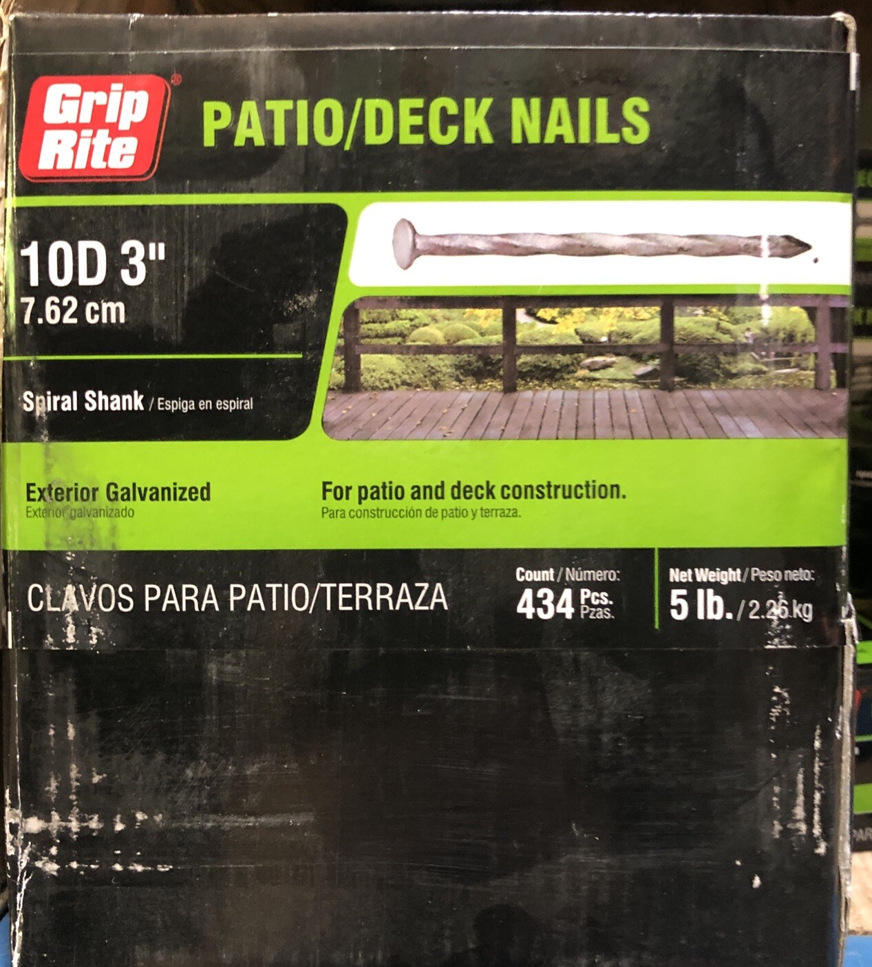 GRIP RITE 10D 3" Long GALVANIZED Patio Deck Nails 5 Lb Box | eBay