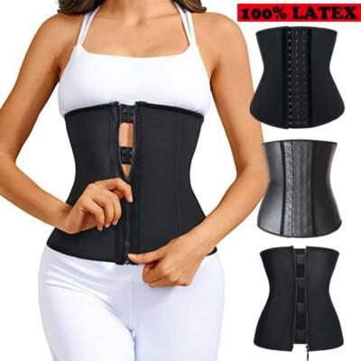 Fajas Colombianas LATEX Waist Trainer Cincher Girdle Zip Shapewear ...