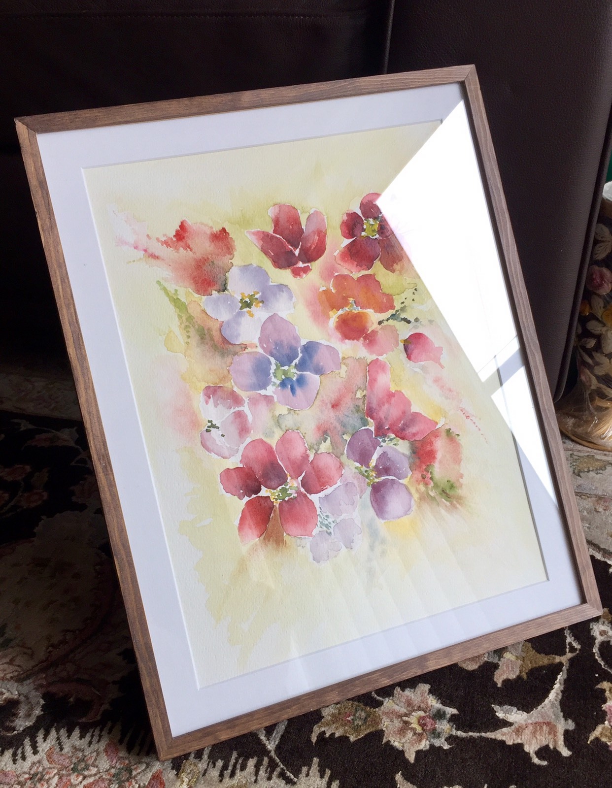 Signed & Framed Original Irene (Hyden) Percox Watercolour (18"/46cm x ...