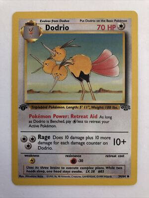 Pokémon Dodrio 1st Edition #34 **EXCELLENT **CONDITION 1999 ORIGINAL | eBay