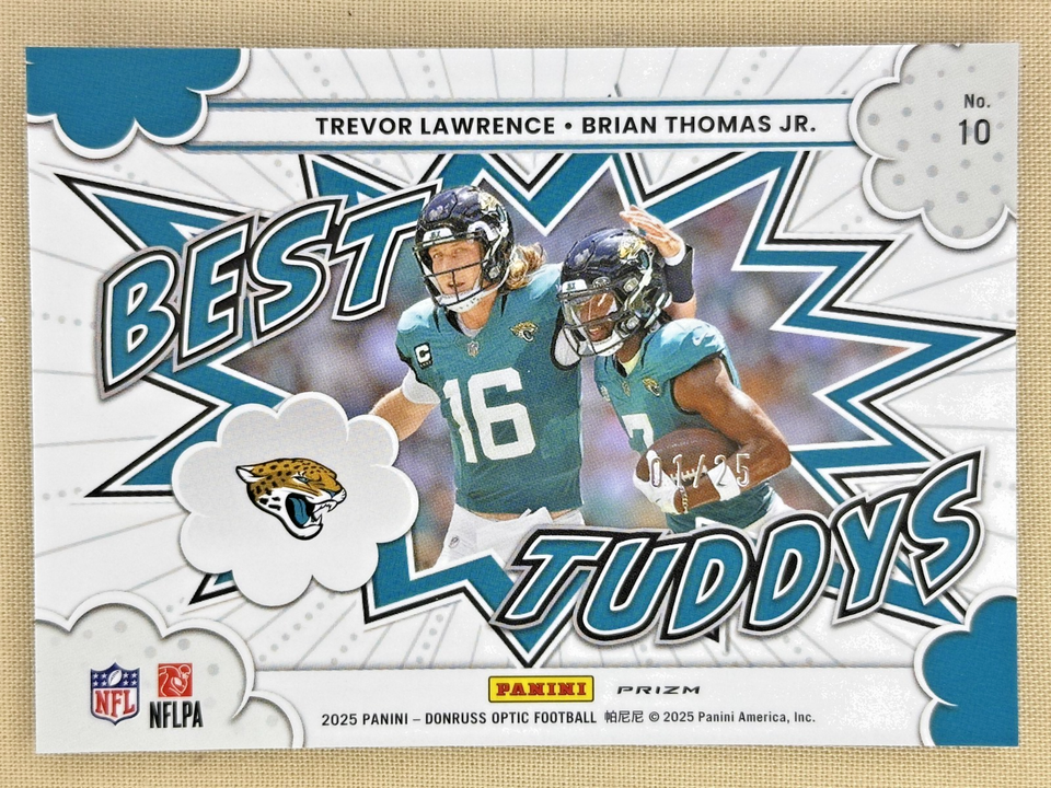 2025 Donruss Optic Trevor Lawrence Brian Thomas Purple Stars FOTL 1/25 ...