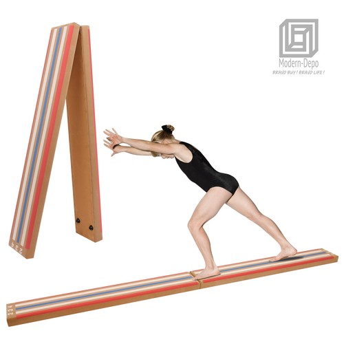 8ft Laser Balance Beam Folding Floor Gymnastics Equipment for Kids ...