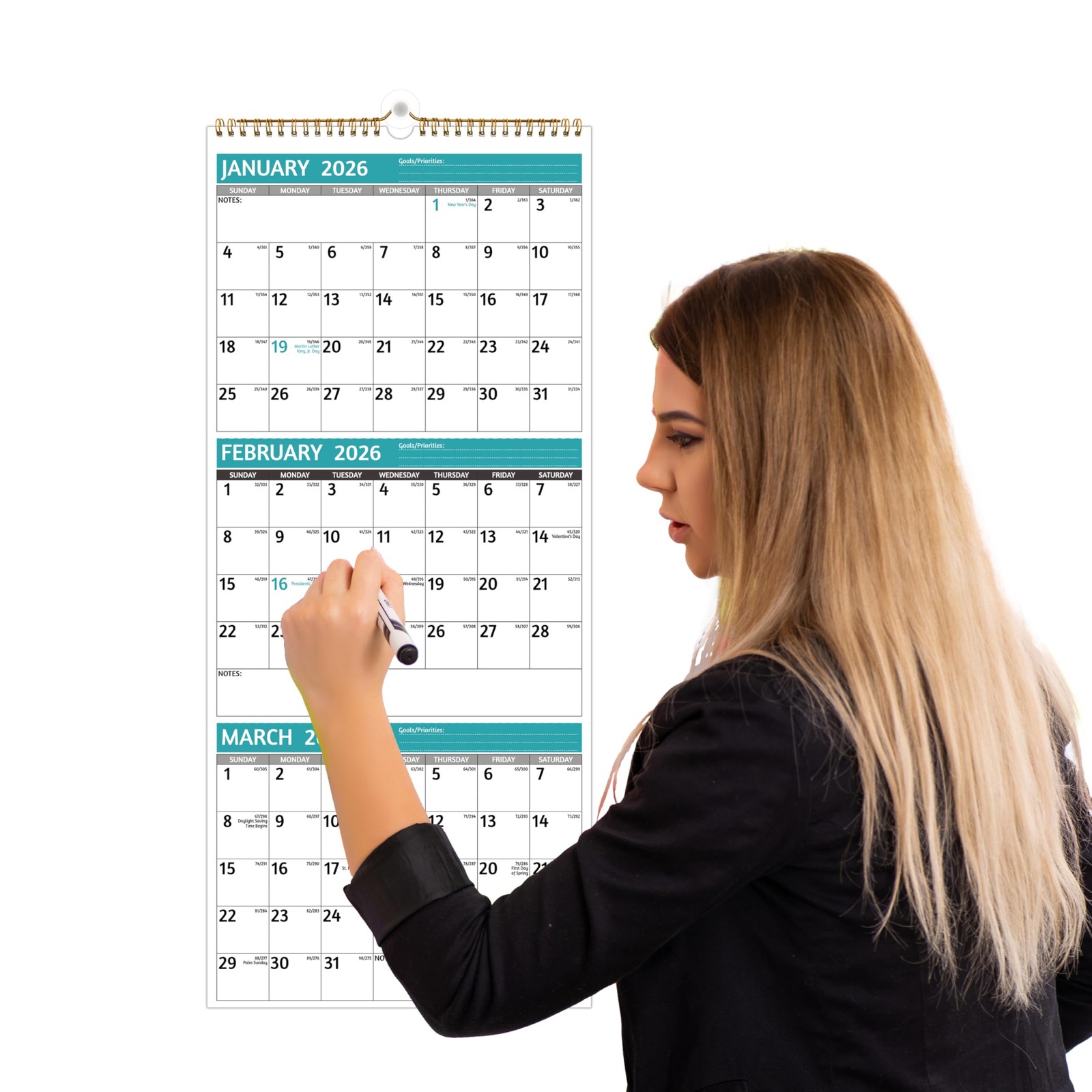 2026 Wall Calendar - 3 Month Calendar 2026 Vertical, Jan