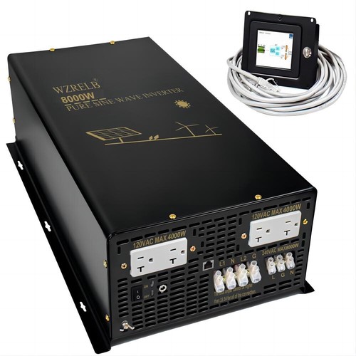 8000W Pure Sine Wave Split Phase Inverter 48V to 120V 240V Solar Car RV ...