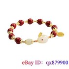 Cinnabar Rabbit Bracelet 925 Silver Bead Jewelry Hetian Jade Luxury ...