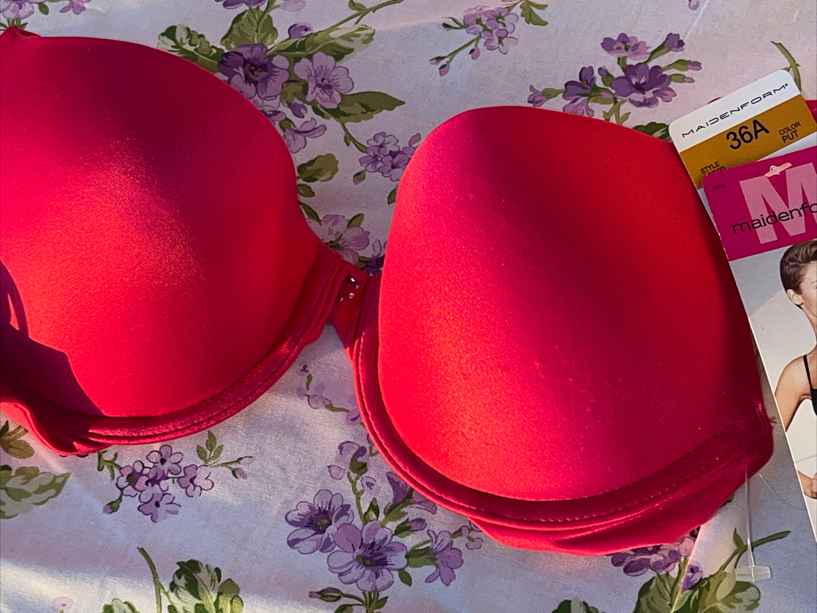 MAIDENFORM 9729 CUSTOM LIFT TAILORED T-SHIRT BRA 36A Pink Vintage New ...