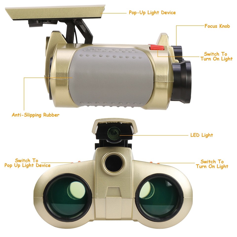 Night Vision Surveillance Scope Binoculars Telescope Pop-Up Light Gift ...