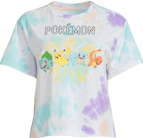 NWT Pokemon Juniors Graphic T-Shirt Multicolor Tie Dye Short Sleeve Sz ...