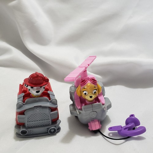Paw Patrol Rescue Racers Vehicles Attached Figures Skye Marshall Set of ...