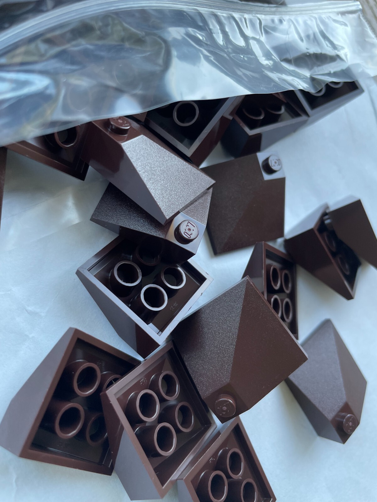 LEGO- NEW-3675- DARK BROWN-SLOPE 33 3 X 3 DOUBLE CONVEX CORNER-5 PIECES ...