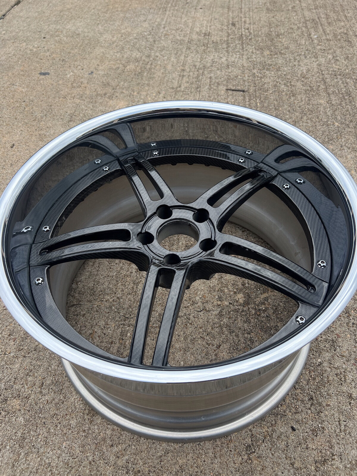 20inch Carbon Fiber 3-Piece Wheel 5x112 Gunmetal Carbon Fiber Face ...