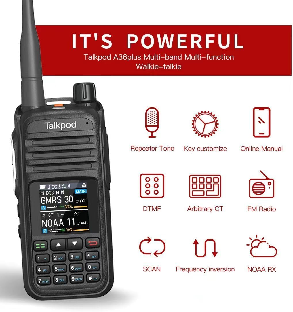 1/2PCS A36PLUS UHF/VHF/AM/FM MULTI-BAND PORTABLE TWO WAY RADIO ...