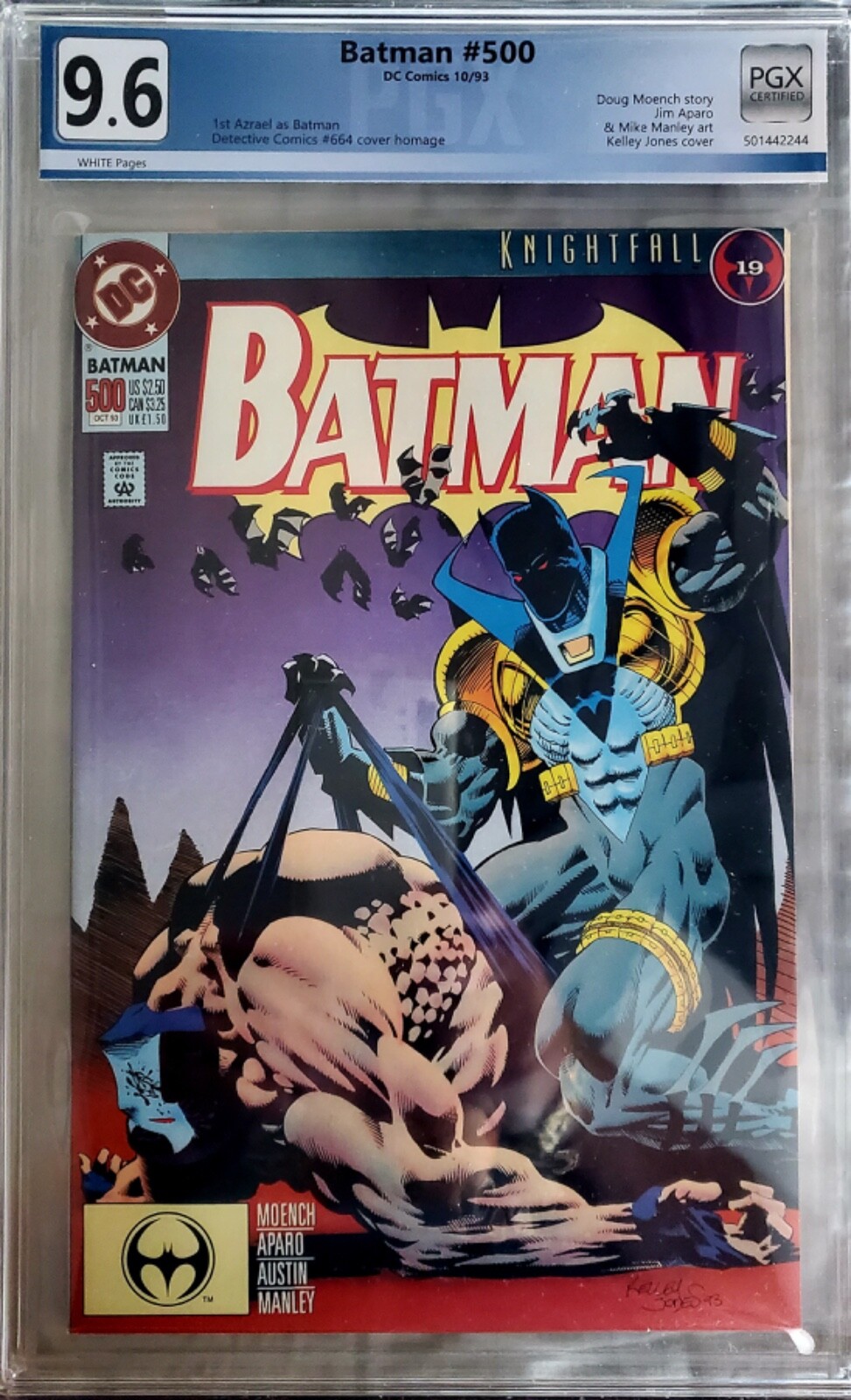 BATMAN #500 PGX 9.6 KEY 1’ST FIRST AZRAEL BATMAN KNIGHTFALL HOMAGE not ...