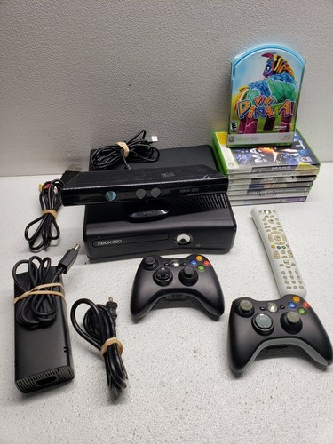 Microsoft Xbox 360 S 4GB Console - 2 Controllers, 6 Games, Kinect ...